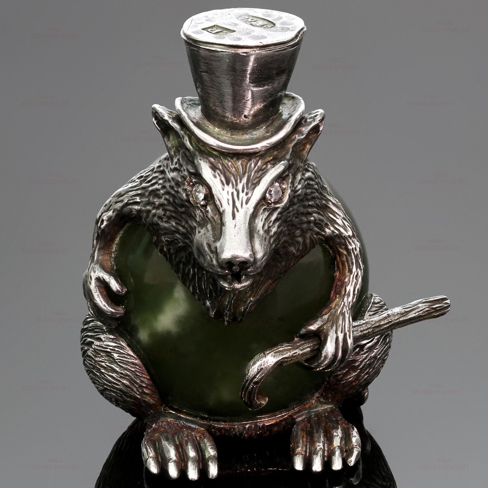 Nephrite Sterling Silver Rat Sculpture. Vintage Makers mark J.P | eBay