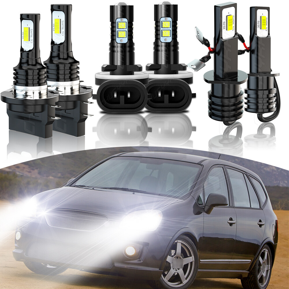 For Kia Rondo 2007-2008 2009 2010 2011 2012 LED Headlight Hi/Lo+Fog ...