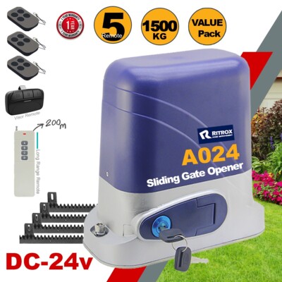 RITROX DC A024 Sliding Gate Motor/Opener 4/5/6/7/8m Rack long Range ...