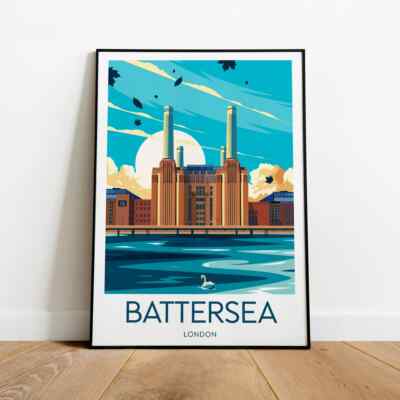 London, Battersea power station Travel poster Choose your Size | eBay ...