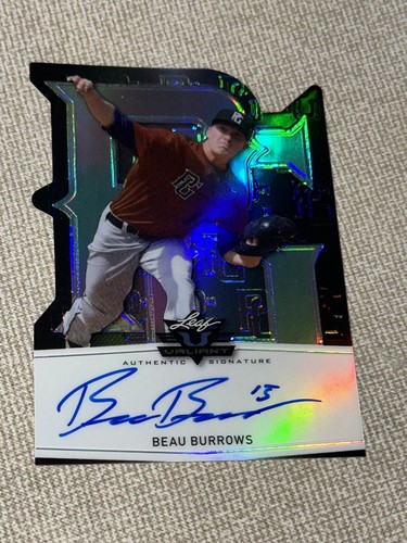 BEAU BURROWS 2014 LEAF VALIANT PERFECT GAME BLACK DIE CUT AUTOGRAPH #1/ ...