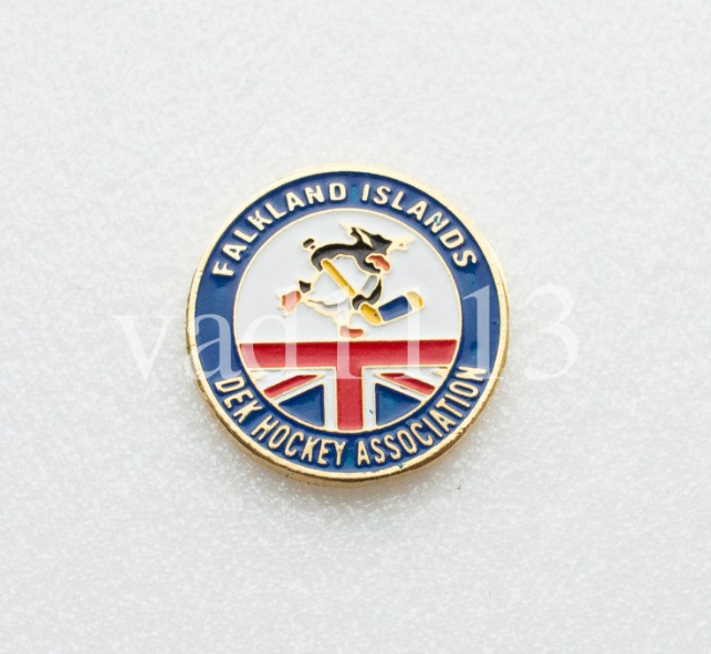 Metal pin badge hockey federadion of Falkland Islands. | eBay