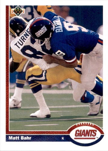 1991 Upper Deck Matt Bahr New York Giants #502 | eBay