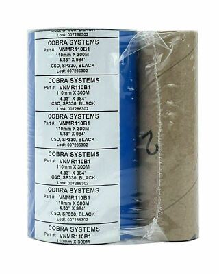 COBRA SYSTEMS SIGN MAKER RIBBON, VNMR110B1, CSO, BLACK SP330, 4.33 in X ...