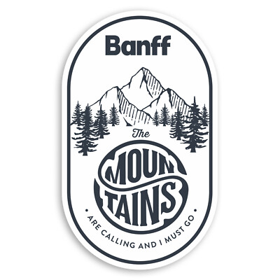 2 x 10cm Banff Canada Vinyl Stickers - Mountains Ski Luggage Sticker ...