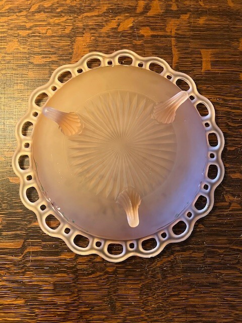 Old Colony / Open Lace PINK FROSTED 3-legged Bowl Depression Glass 10-3 ...