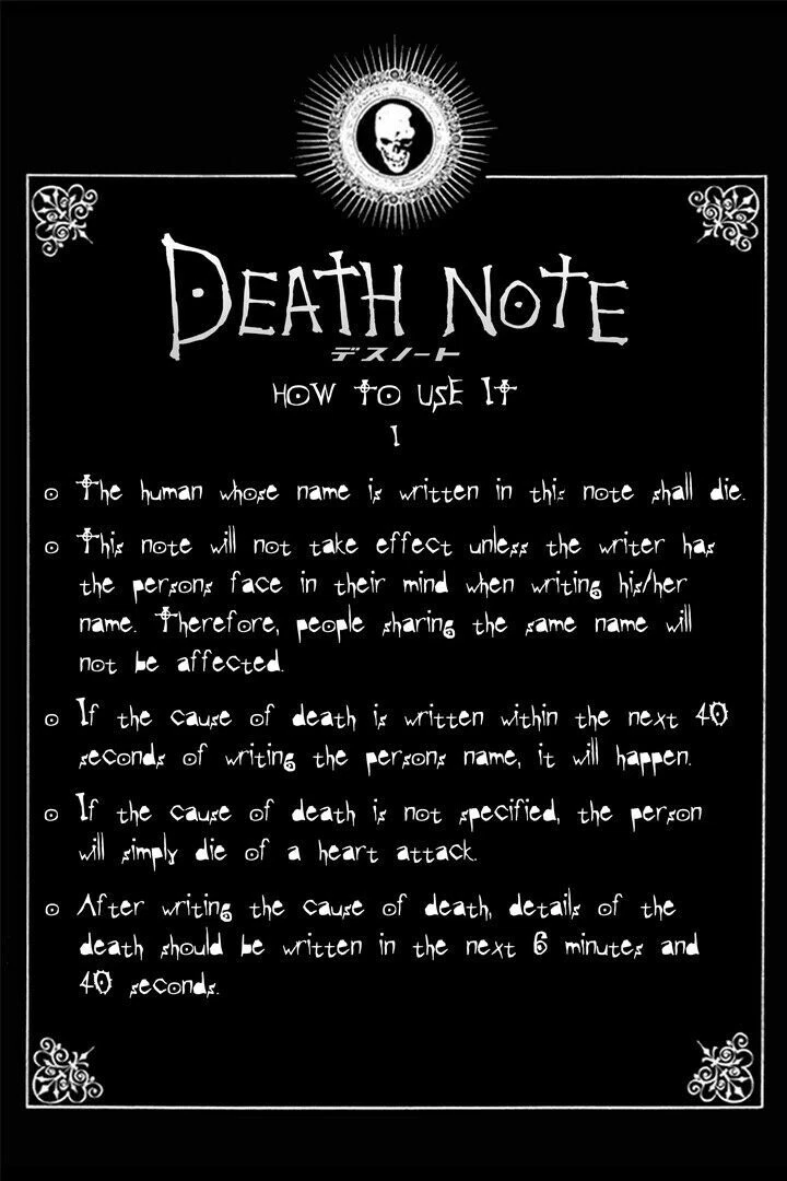 Death Note Rules 6