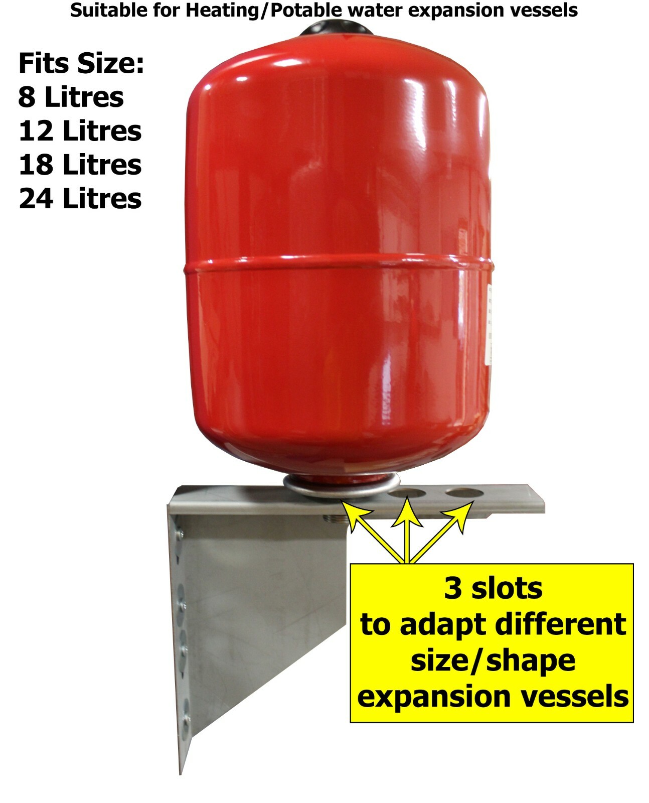 Heavy Duty Universal Expansion Vessel Bracket for 8 12 18 24 25 Litres ...