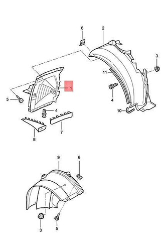 Genuine PORSCHE 911 Wheel Housing Liner Right Front Front Right ...