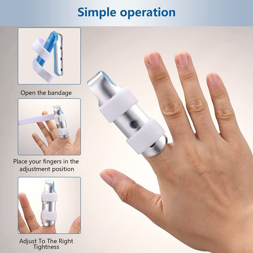 Finger Splint Support Brace Pain Relief Trigger Fixing Straightener ...