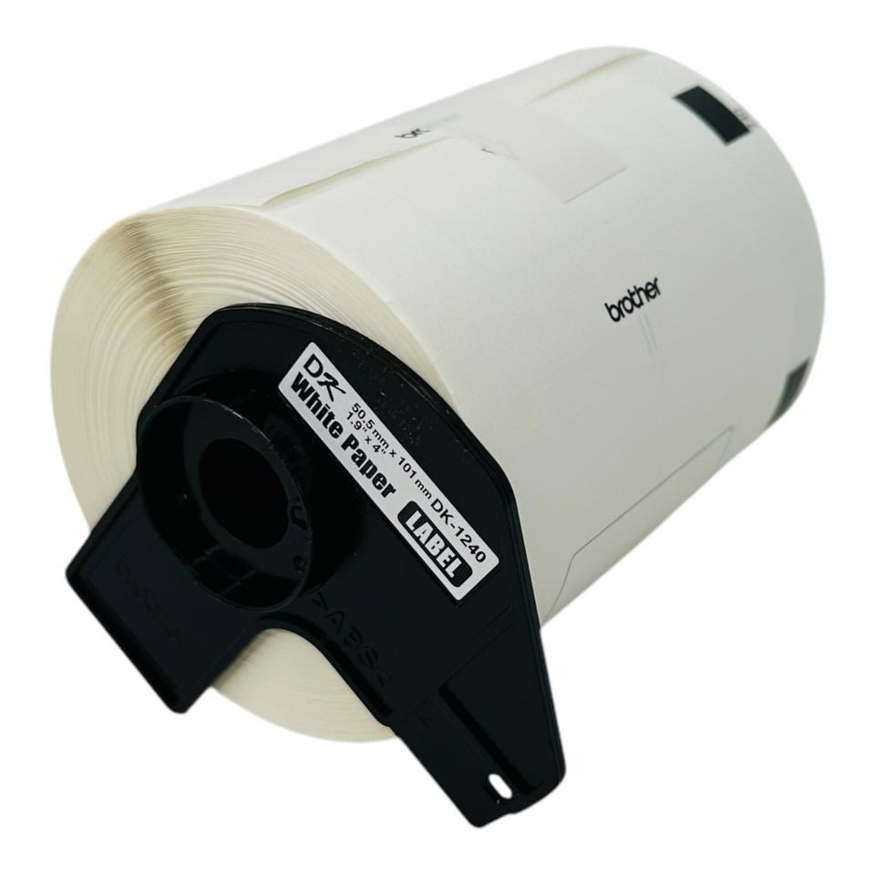 Genuine Brother DK-1240 1.9" x 4" Large White Paper Multi-Purpose ...