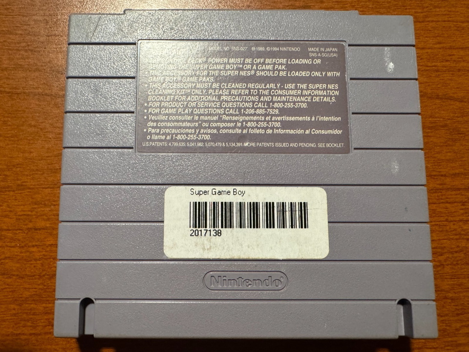 Super Game Boy Nintendo SNES Cart Adapter For Gameboy Tested And ...