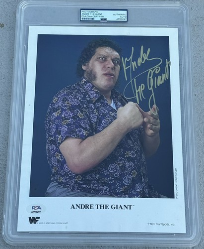 1991 WWF WWE Andre The Giant Signed Autographed Promo Promotional Photo ...