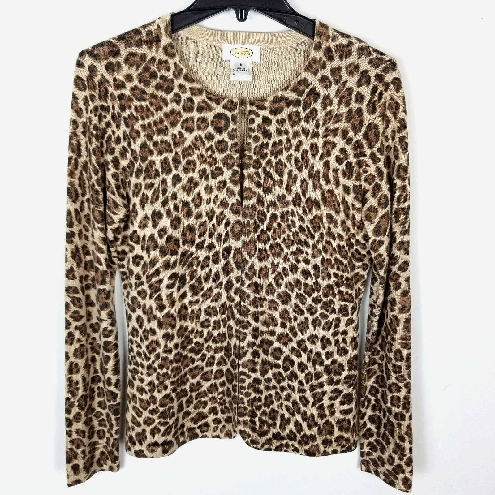 Talbots Women Silk Cashmere Animal Print Cardigan Siz… - Gem
