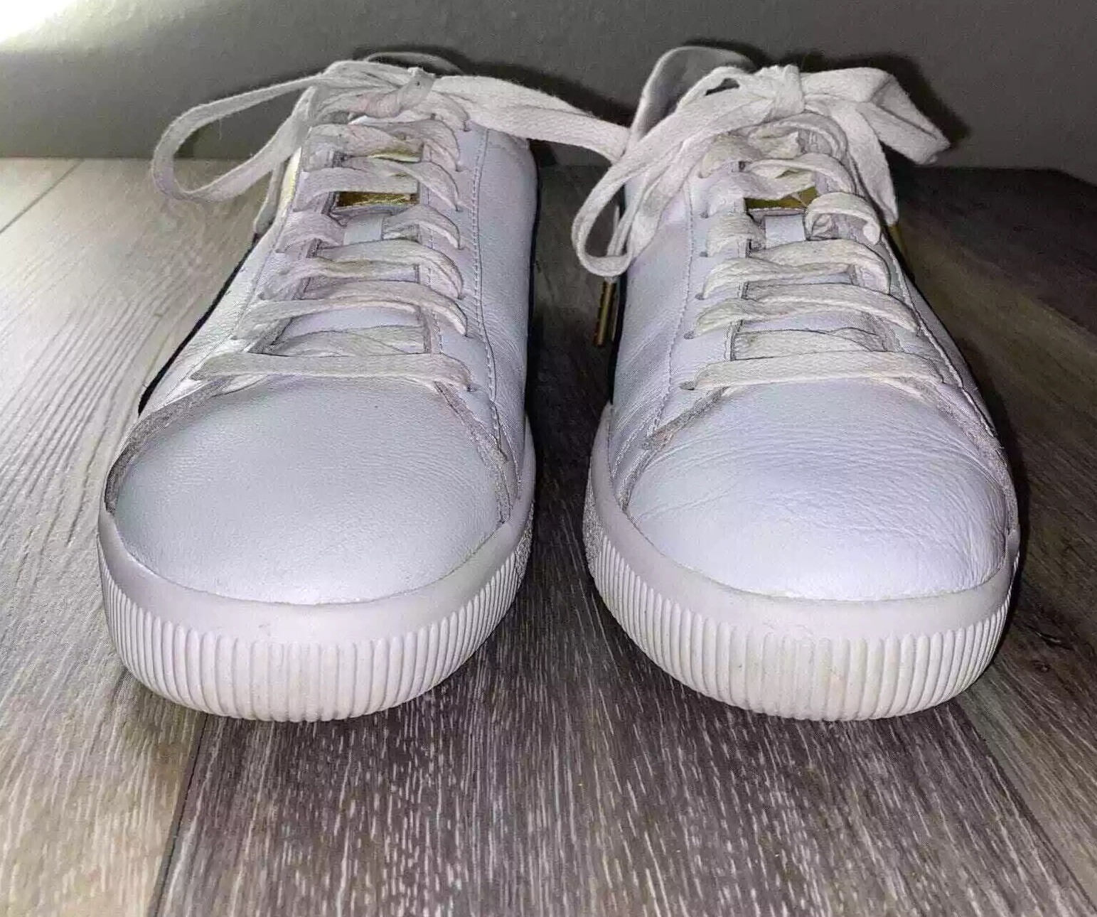 Puma Classic Clyde Leather White Black Gold Sneaker S… - Gem