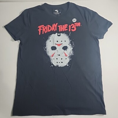 Friday the 13th Jason Hockey Mask T-Shirt Adult Mens M Blk Official ...