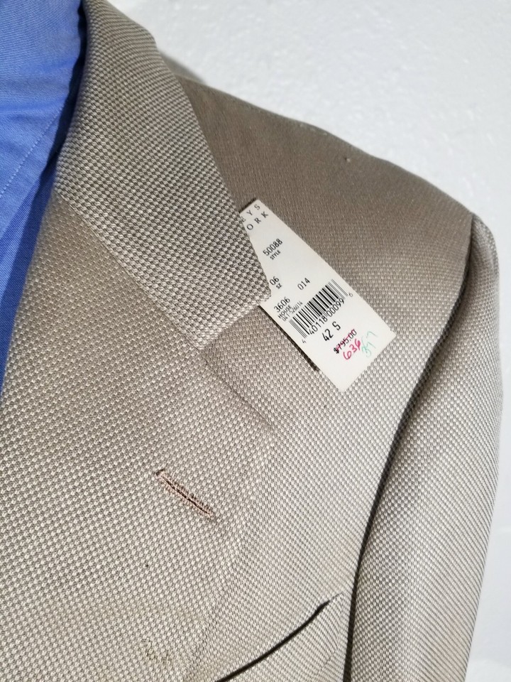 NWT Hickey Freeman 42S Brown Silk Wool Linen Tweed Blazer Jacket Sport ...