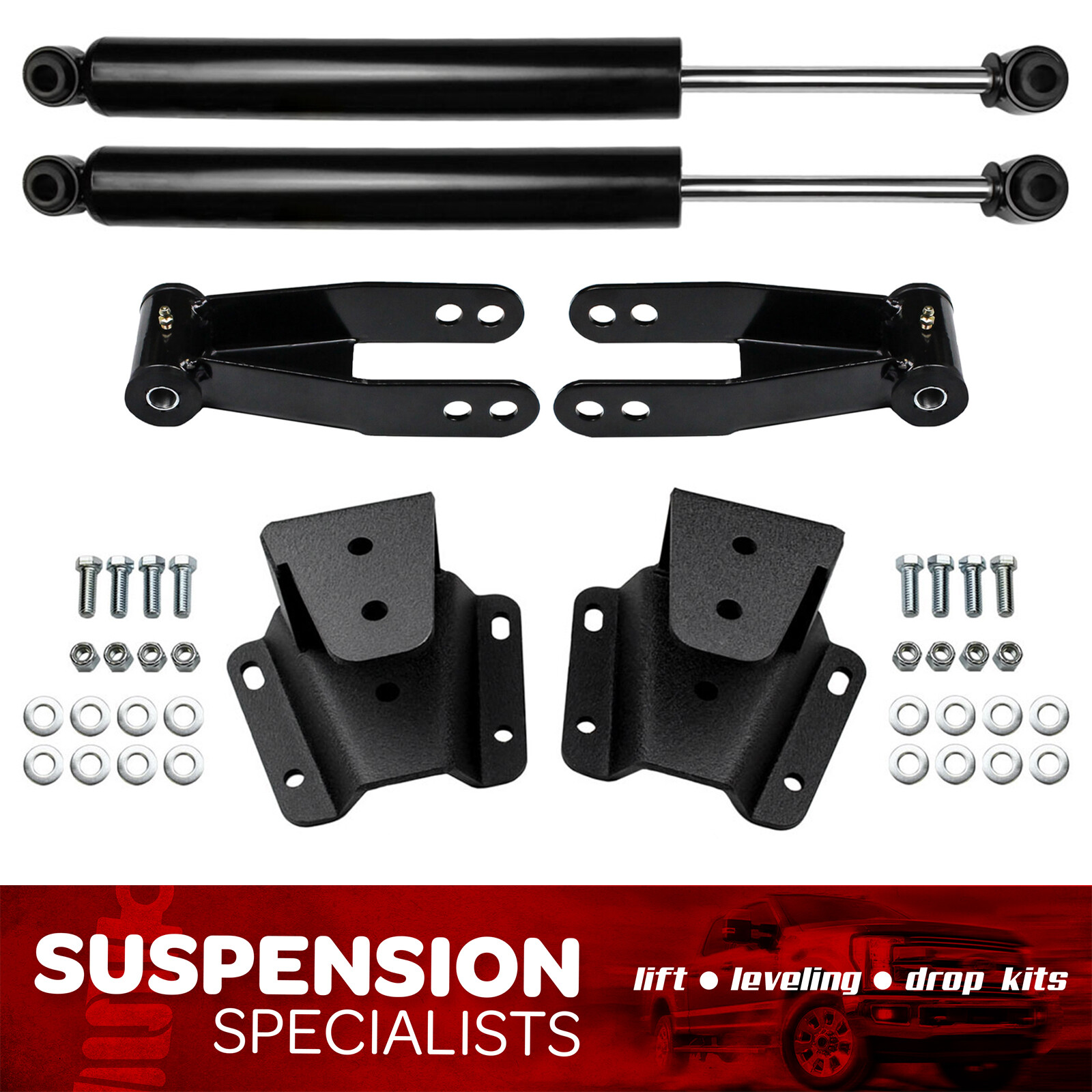 4" Rear Drop Lowering Kit w/ Hangers and Shocks Fits 1965-1972 Ford ...
