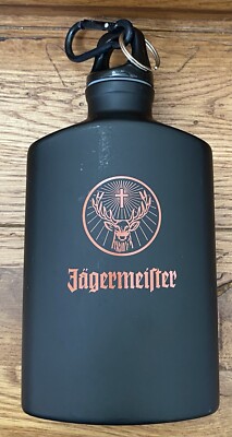 Jagermeister Jaegermeister Flask 10 Oz Black Aluminum Flask With ...