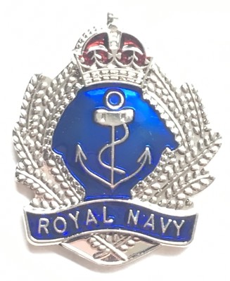 Royal Navy Filigree Crown and Anchor Crest Military Enamel Lapel Badge ...