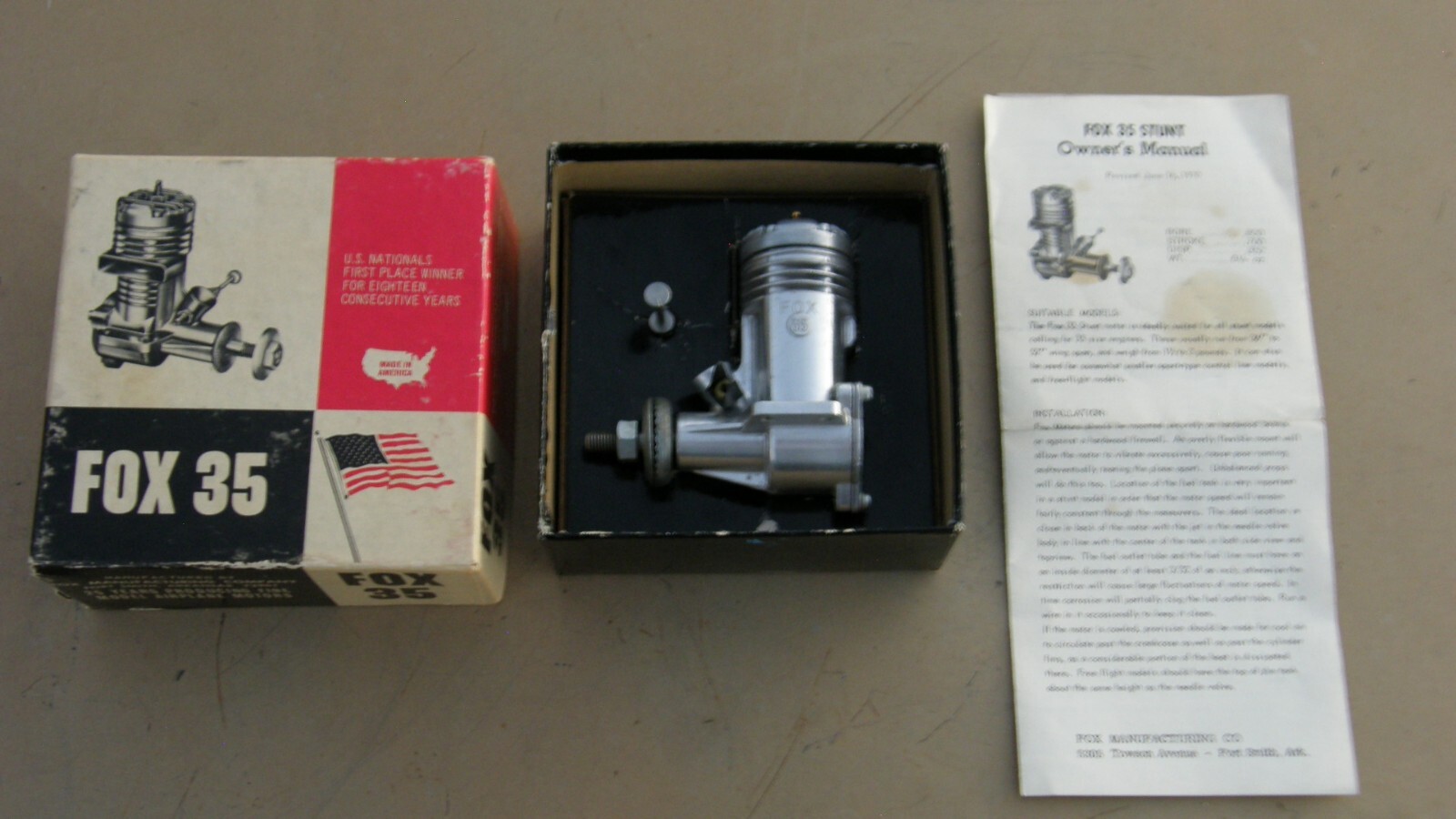 1970 FOX 35 CHROME FINISH STUNT Model Airplane Engine with Box ...