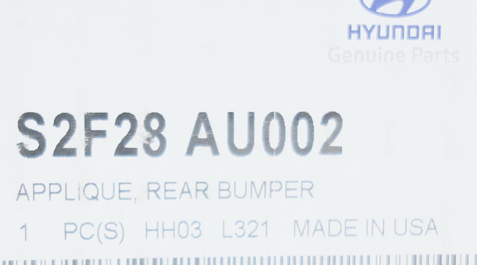 NEW OEM Rear Bumper Scratch Protector Applique S2F28AU002 for Santa Fe ...