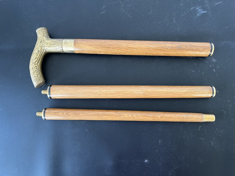 Brass Derby Style Handle Walking Stick Cane *screws apart* | eBay