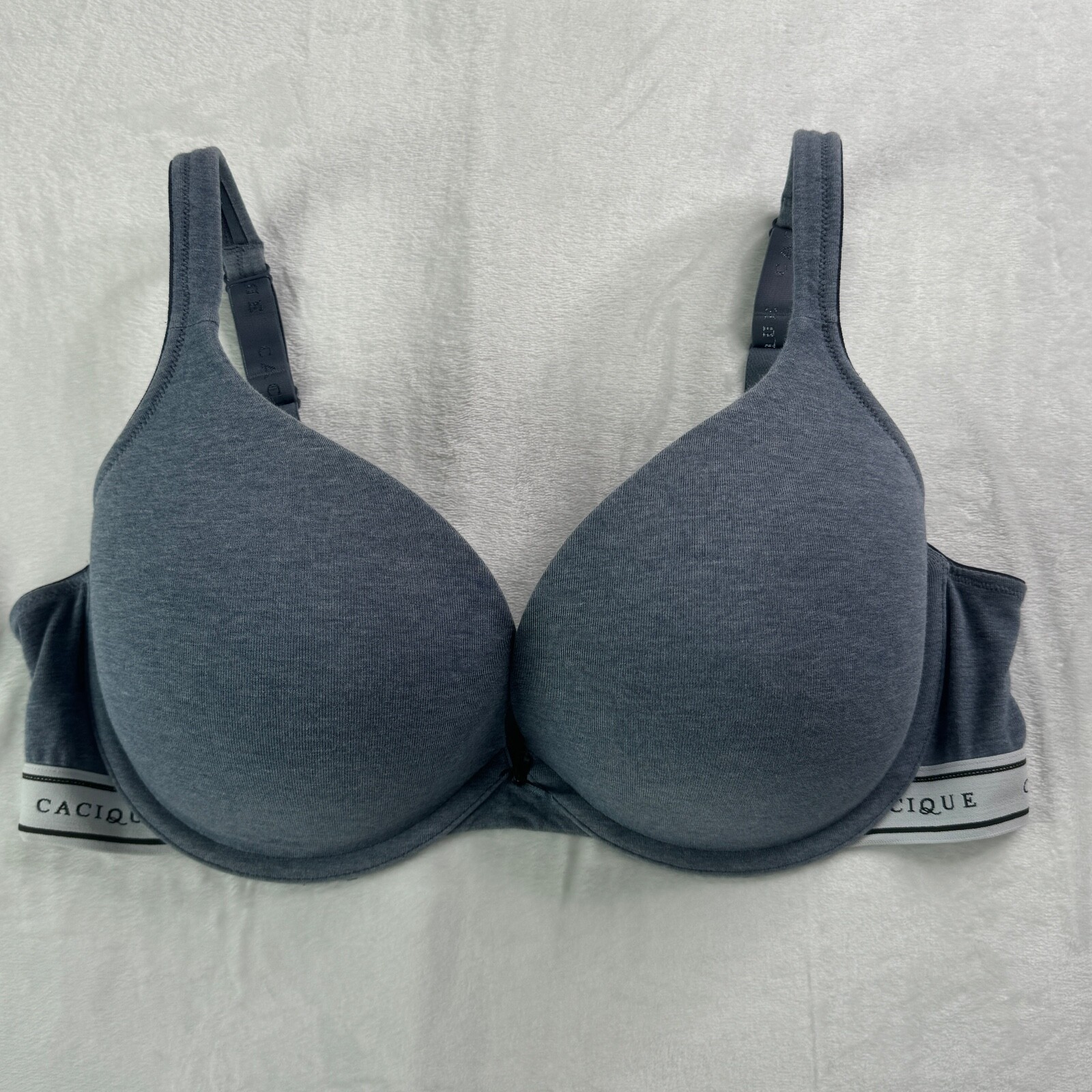 Cacique Boost Plunge Bra Size 38DDD Blue/Gray Padded … - Gem