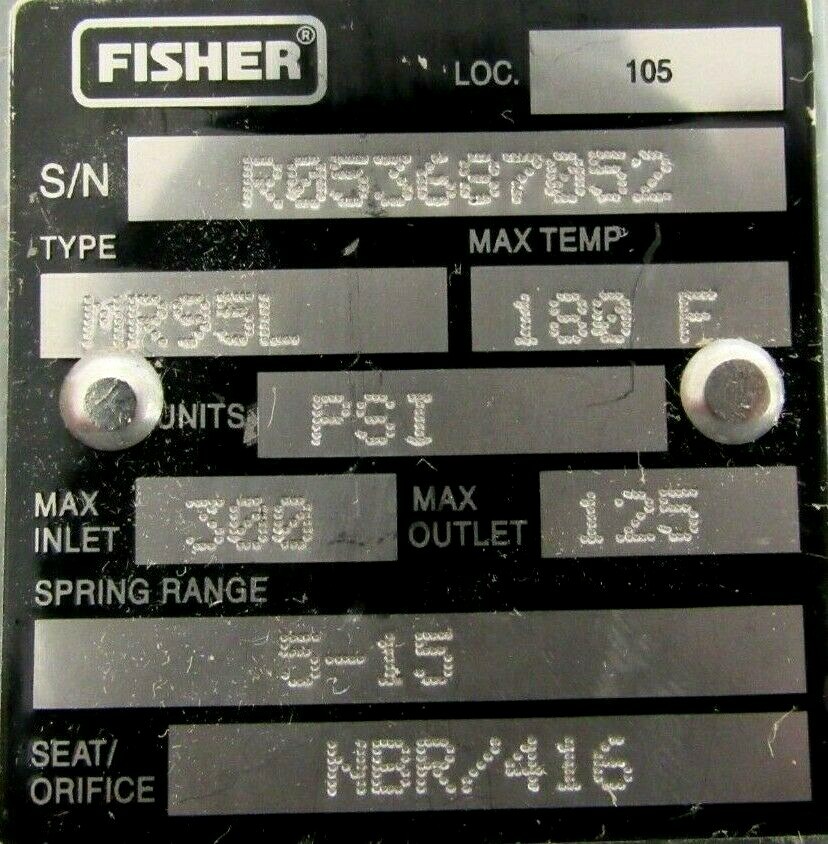 NEW FISHER M95L-3068-2293223 PRESSURE REGULATOR 1" M95L30682293223 ...