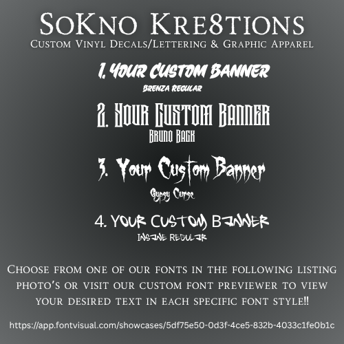 Custom Vinyl Windshield Banner | Personalized Text | Many Fonts, Colors ...