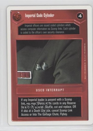 1995 Star Wars CCG: Premiere Unlimited White Border Imperial Code ...