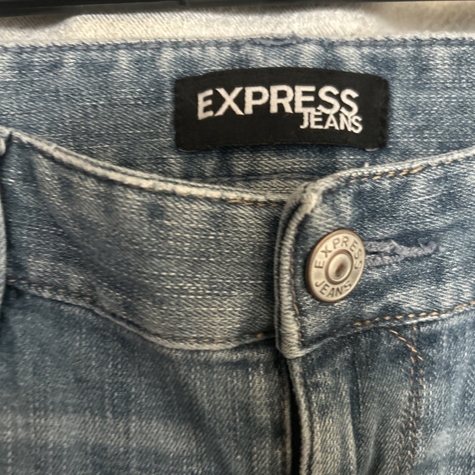 Express Distressed Jeans Womens 8 S Barely Boot Stella Boot Cut Low ...