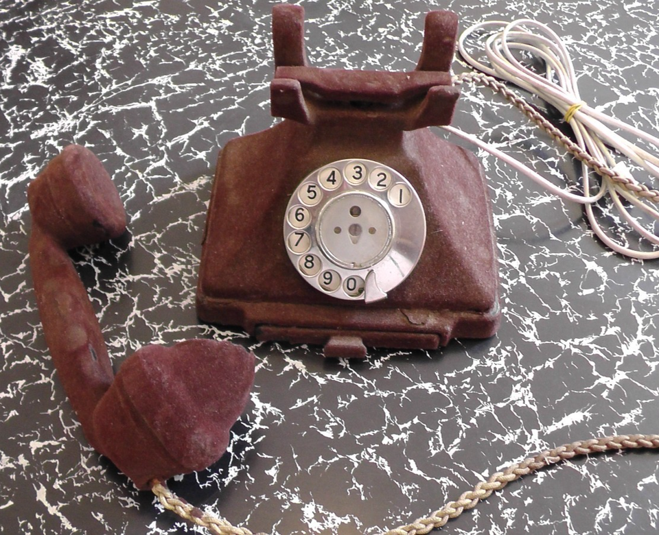 GPO Pyramid Bakelite Rotary Telephone Brown Flock 1/232 CB FWR/2 1940s ...