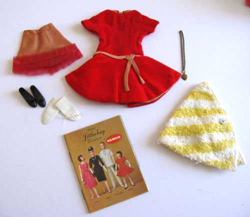 VINTAGE REMCO LIBBY LITTLECHAP RED VELVET YA YA DRESS OUTFIT TOWEL ...