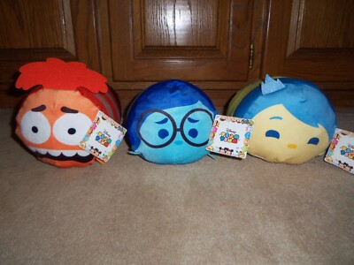NEW, SET OF 3 Disney Pixar Tsum Tsum INSIDE OUT MEDIUM PLUSH ANXIETY ...
