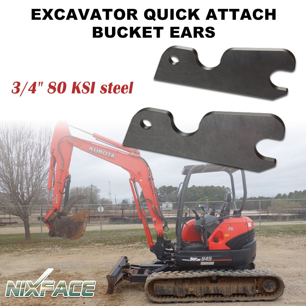 2x Excavator Quick Attach Bucket Ears Attachment For Kubota U45 KX161 3 ...