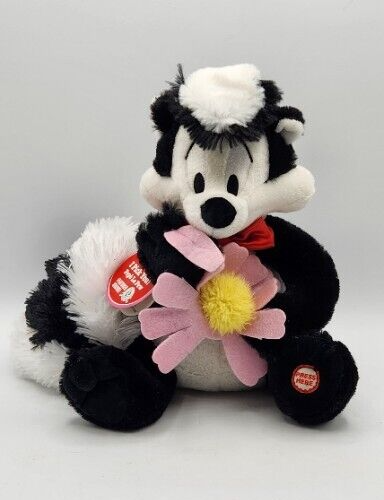NOS Hallmark Pepe Le Pew Plush 10" French Skunk Flower I Pick You ...