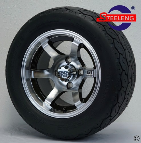 Golf Cart 12" Machined 'GT' Wheels/Rims | 20"x10"-12" Gecko Turf/Street ...