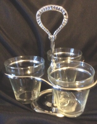 Vintage 1970 Relish Cups and Holder Silver Toned Preowned | eBay