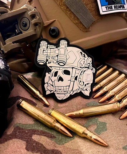 PVC tactical morale military airsoft biker patch "Operator skull NVG ...