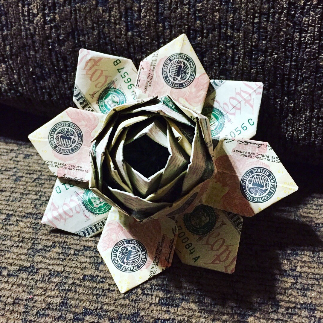 Money Origami Lotus Flower Instructions How To Make An Origami Lotus
