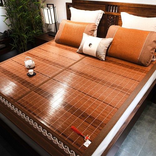 bamboo bed mat summer accessories folding double faces rattan queen ...