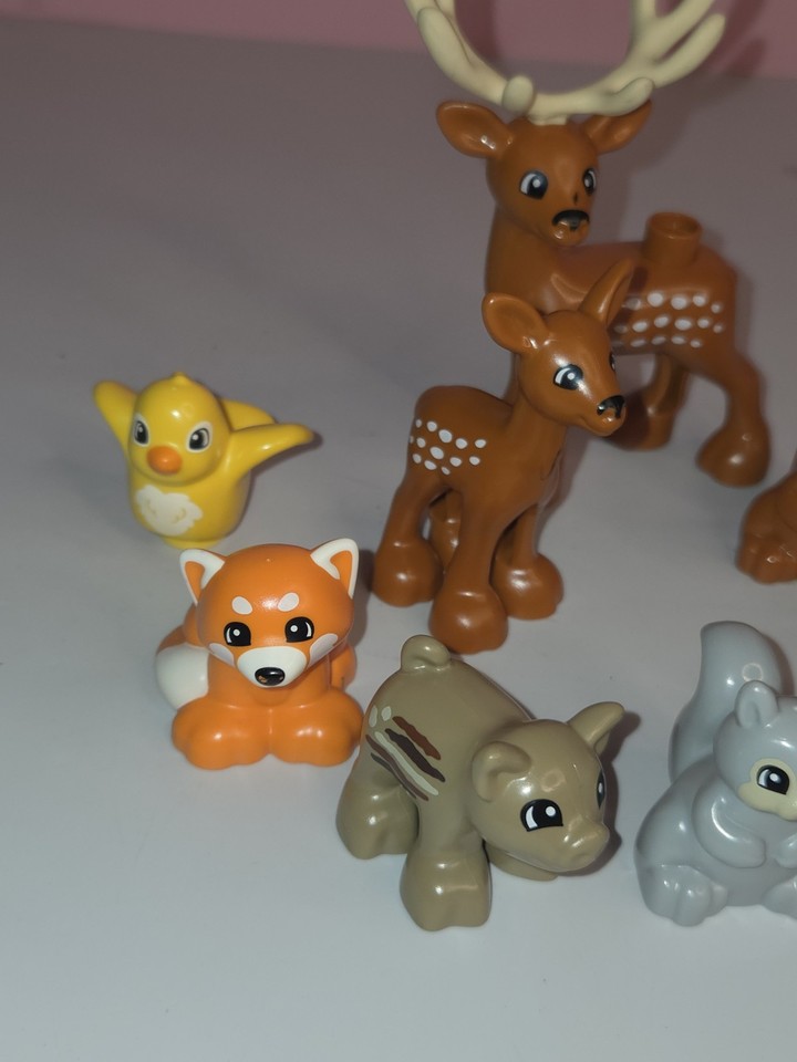 LEGO Duplo Forest Animals Lot of 9 Deer Bird Duck Fox Rabbit Woodland ...