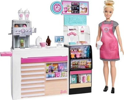 Barbie Work and Play Barbie Coffee Shop [Dress-up doll] [Doll and ...