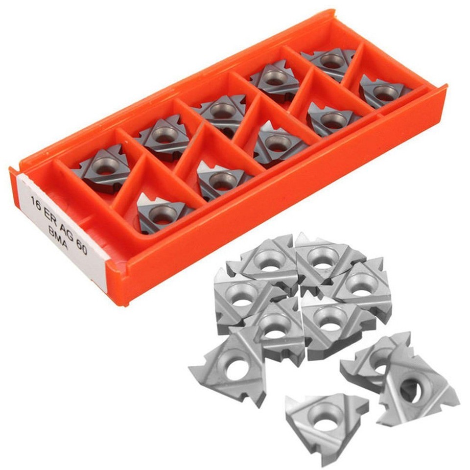 10pcs 16ER AG60 Carbide Insert Threading Inserts For SER1616H16 Lathe ...