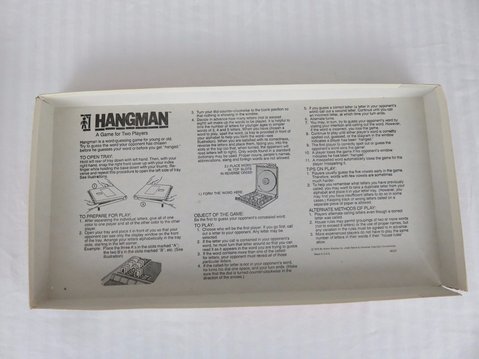 Vintage Milton Bradley Hangman Game Vincent Price on the Cover 1976 NOT ...