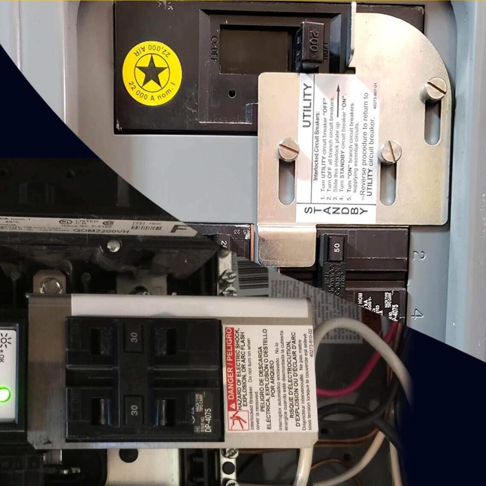 Generator interlock kit for Square D Homeline HOM 150, 200 & 225 Amp ...