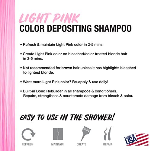 Light Pink Color Depositing Shampoo Semi Permanent Hair Color with ...
