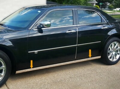 Stainless Steel 4" Wide Rocker Panel Molding 4PC Fits Chrysler 300C 4DR ...