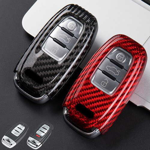 Carbon Fiber Car Key Fob Case Cover For Audi A3 A4 A5 A6 A7 A8 S4 S6 Q5 ...